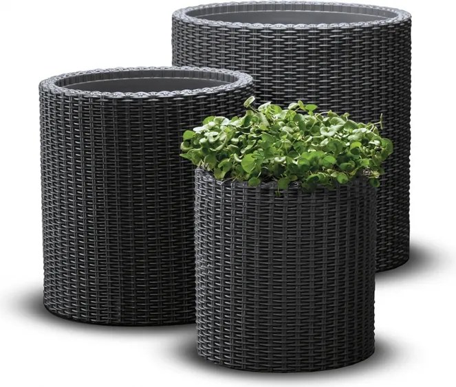 KETER - květináč Cylinder Planter M,  antracit