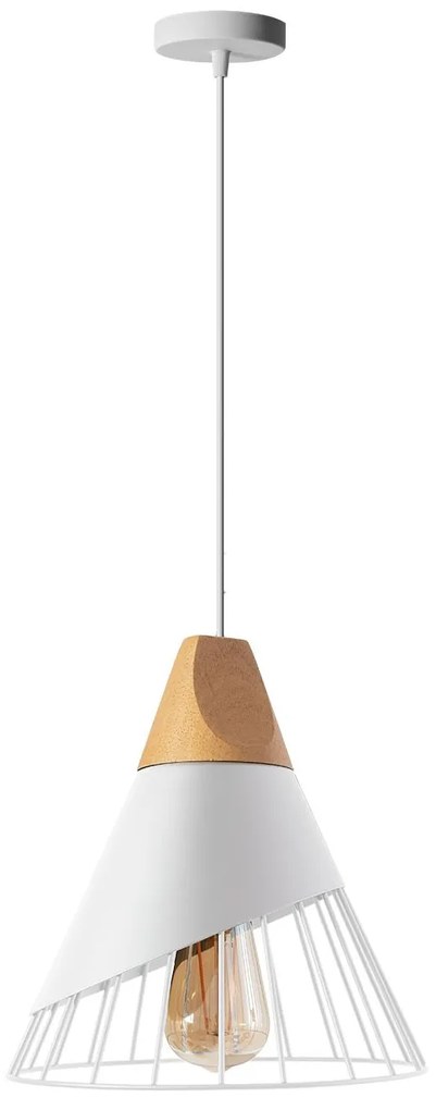 Toolight Toolight, závěsná stropní lampa 1xE27 APP226-1CP, bílá-hnědá, OSW-00893