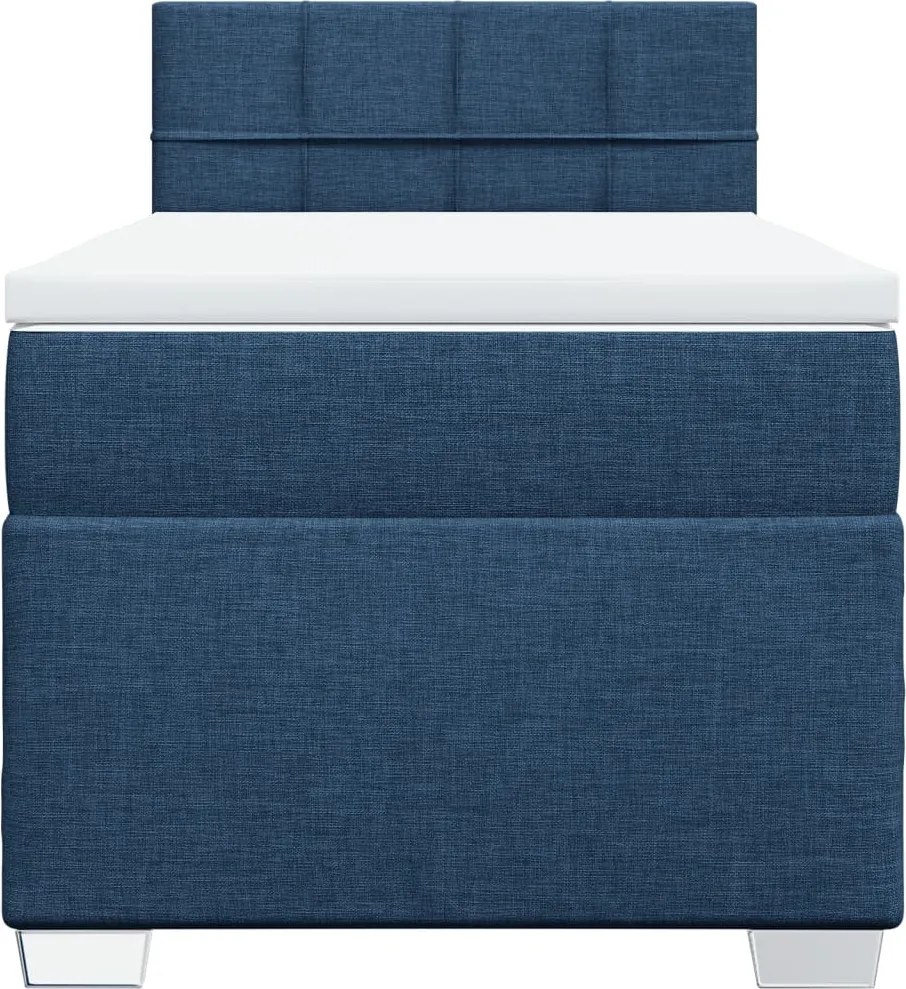Box spring postel s matrací modrá 100 x 200 cm textil 3288105