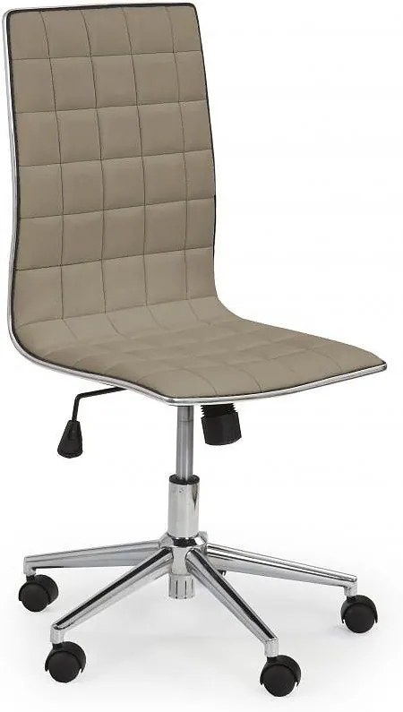 Kancelářská židle Livana 3 - béžová, chromovaný kov + ekokůže, béžová / šedá / černá