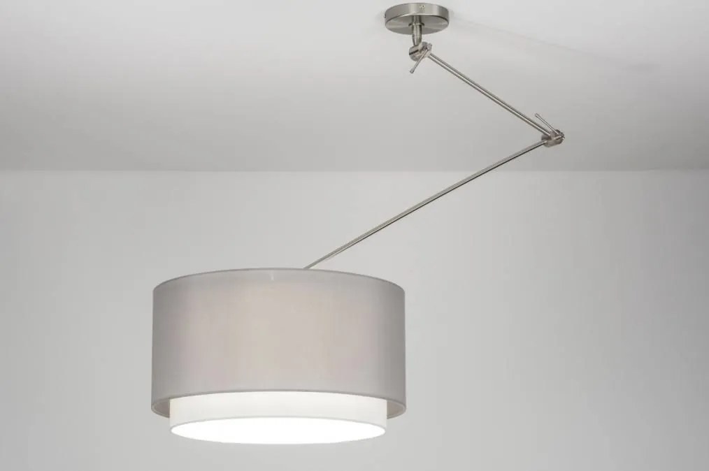 Závěsné designové šedé svítidlo nad stůl Piega Yersey