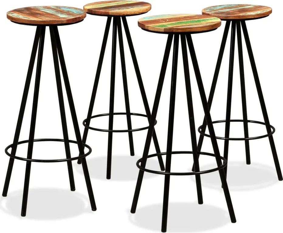 vidaXL Barové stoličky 4 ks masivní recyklované dřevo [245446]