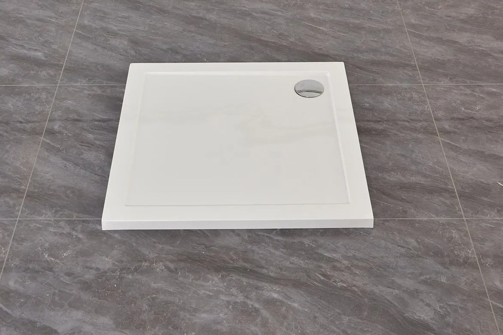 Erga Laos, čtvercová sprchová vanička 90x90x5cm, akrylát, bílá lesklá, ERG-V06-ACR-9090S-WH-CR