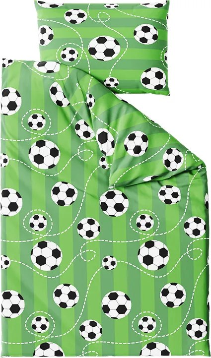 Bavlněné povlečení FOOTBALL zelené Rozměr povlečení: 70 x 90 cm | 140 x 200 cm