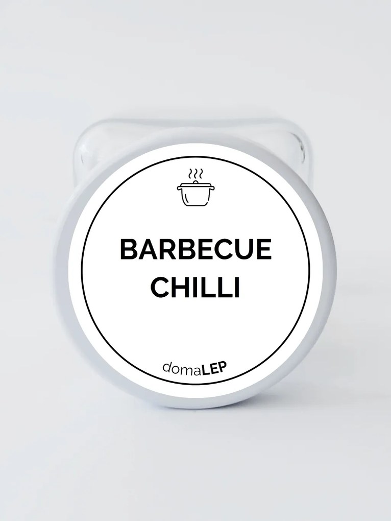 Samolepka na kořenky BARBECUE CHILLI bílá 5 cm tučné písmo