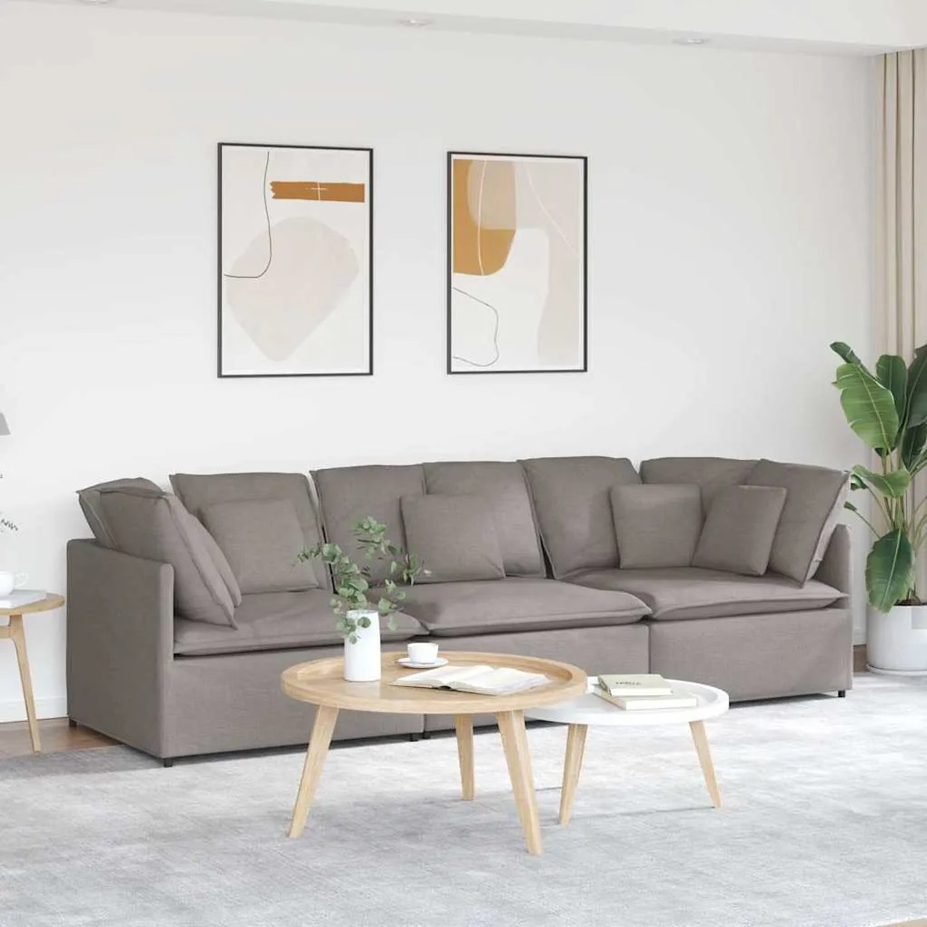 Modulární pohovka s polštáři textil taupe 3321272