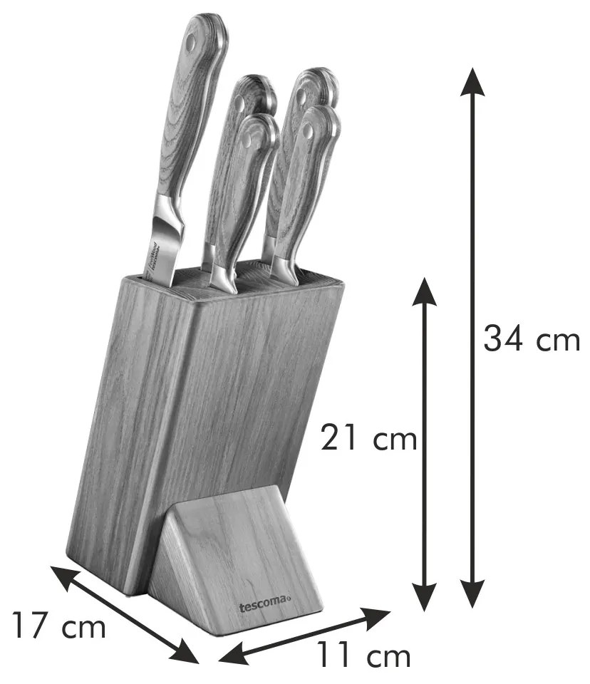 TESCOMA Blok na nože FEELWOOD, s 5 noži