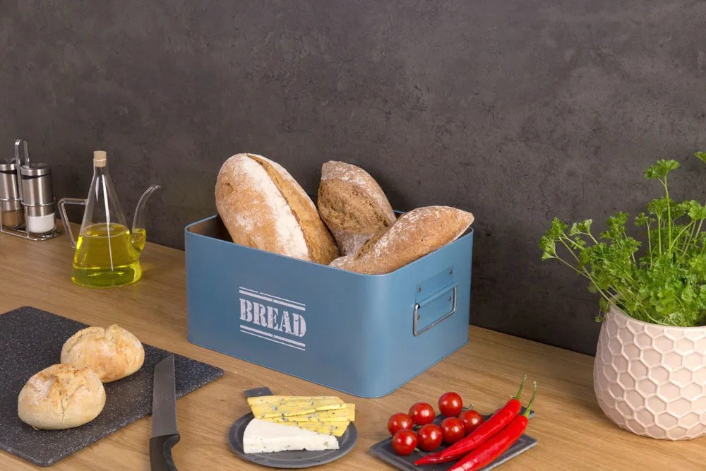 Kovový kontejner na chleba BIN TIN - s víkem, kontejner na chleba