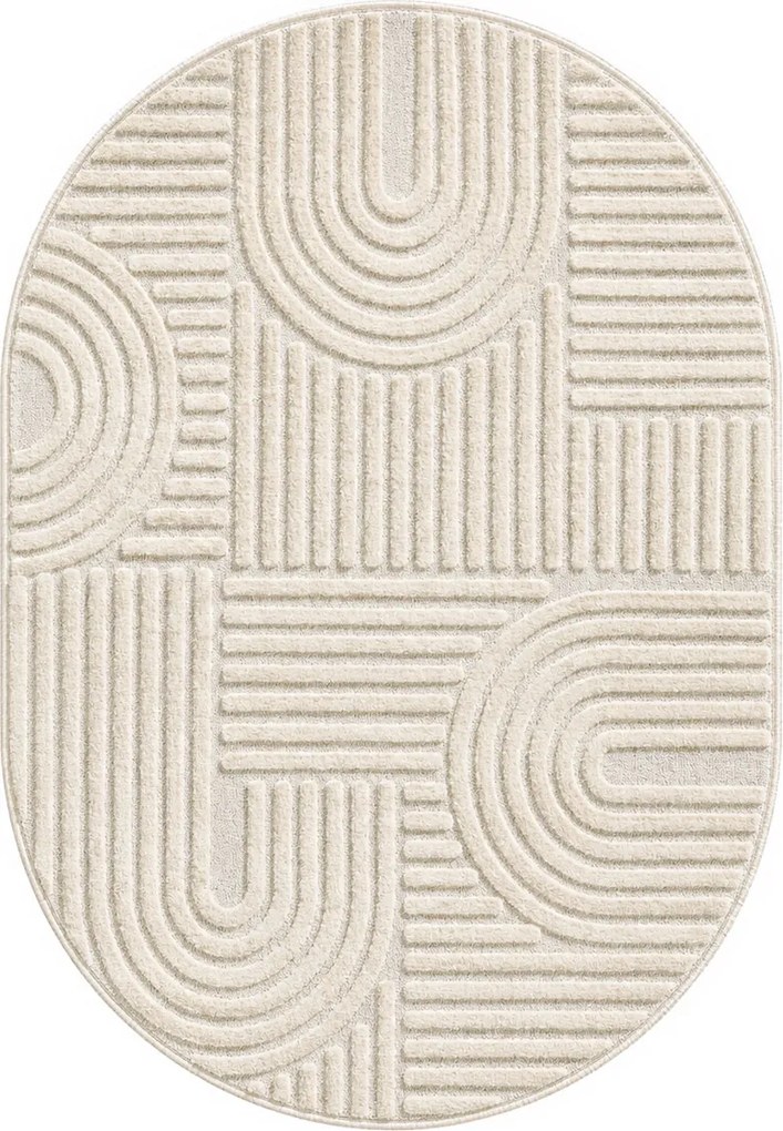 Ayyildiz, Kusový koberec Art 1121 Cream ovál, 240x340, béžová, ložnice