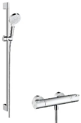 Hansgrohe Crometta - Sprchový set Vario s termostatem Ecostat 1001 CL, 2 proudy, bílá/chrom 27812400