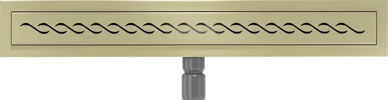 Mexen Flat, lineární podlahový žlab 70 cm, M18, zlatá matná, 1A23070-15