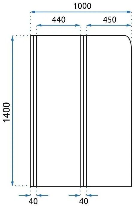 Dvoudílná vanová zástěna REA AGAT-2 100 cm, chrom/transparent