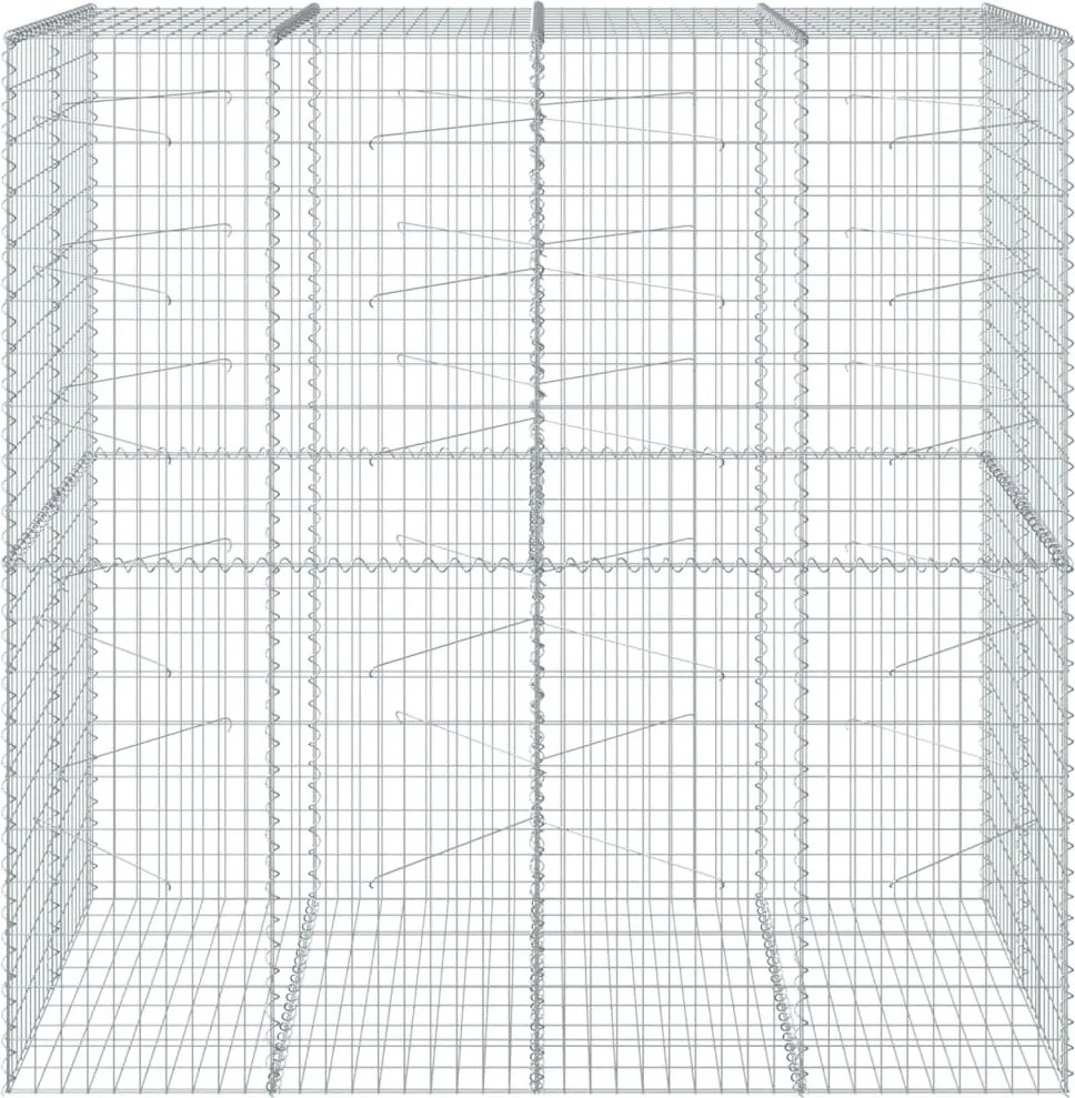 Gabionový koš s víkem 200 x 100 x 200 cm pozinkované železo 3295227