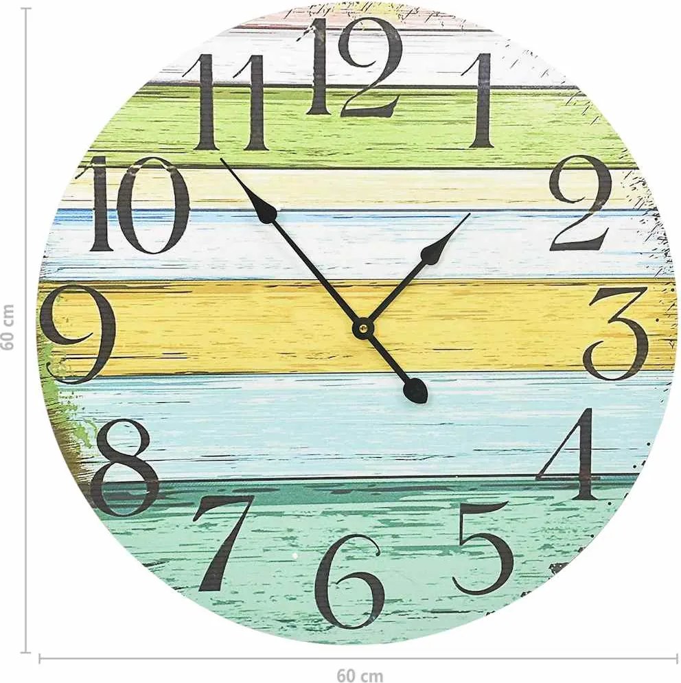 Nástěnné hodiny vícebarvené 60 cm MDF 325185