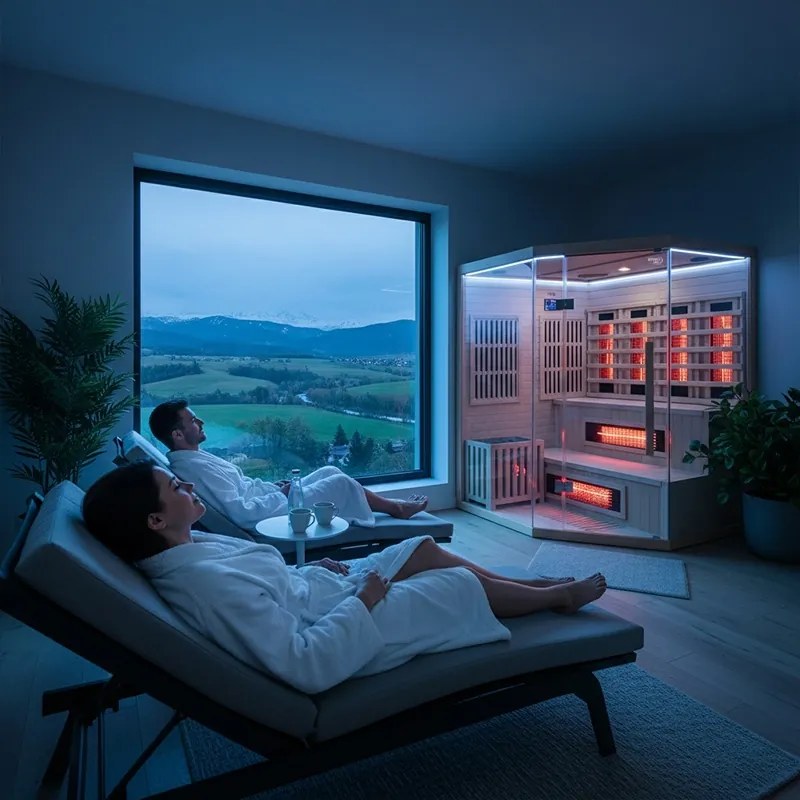 BPS-koupelny Kombinovaná sauna 2v1 HYD-7524 - Infrasauna + finská sauna 150x150, 4-5 osob