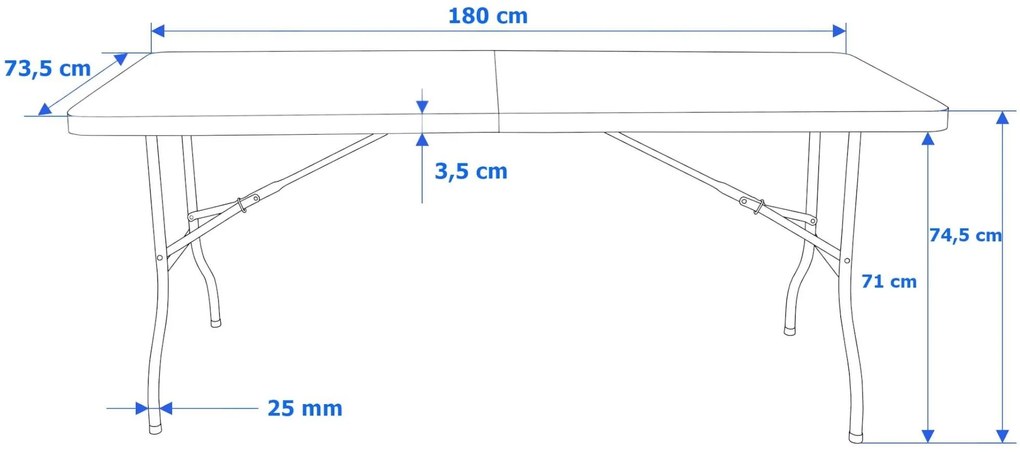 Cateringový stůl WOODLAN 180 cm hnědý