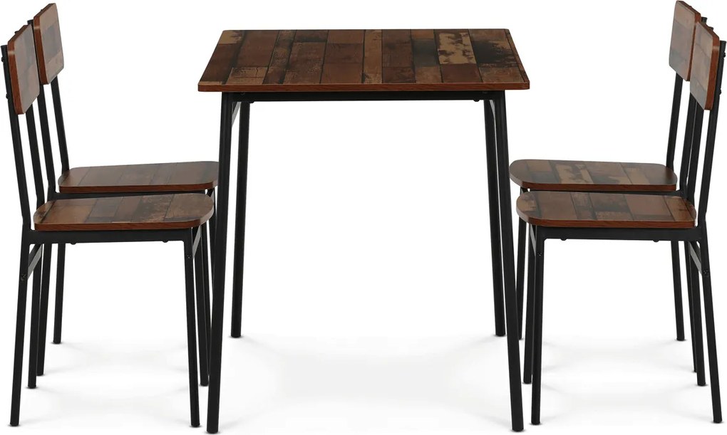 Jídelní set CORTINA 1+4 - old wood / černé kovové nohy