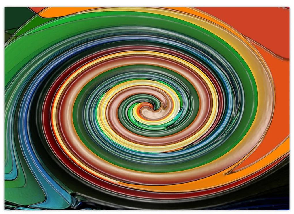 Abstraktní obraz - barevná spirála (70x50 cm)