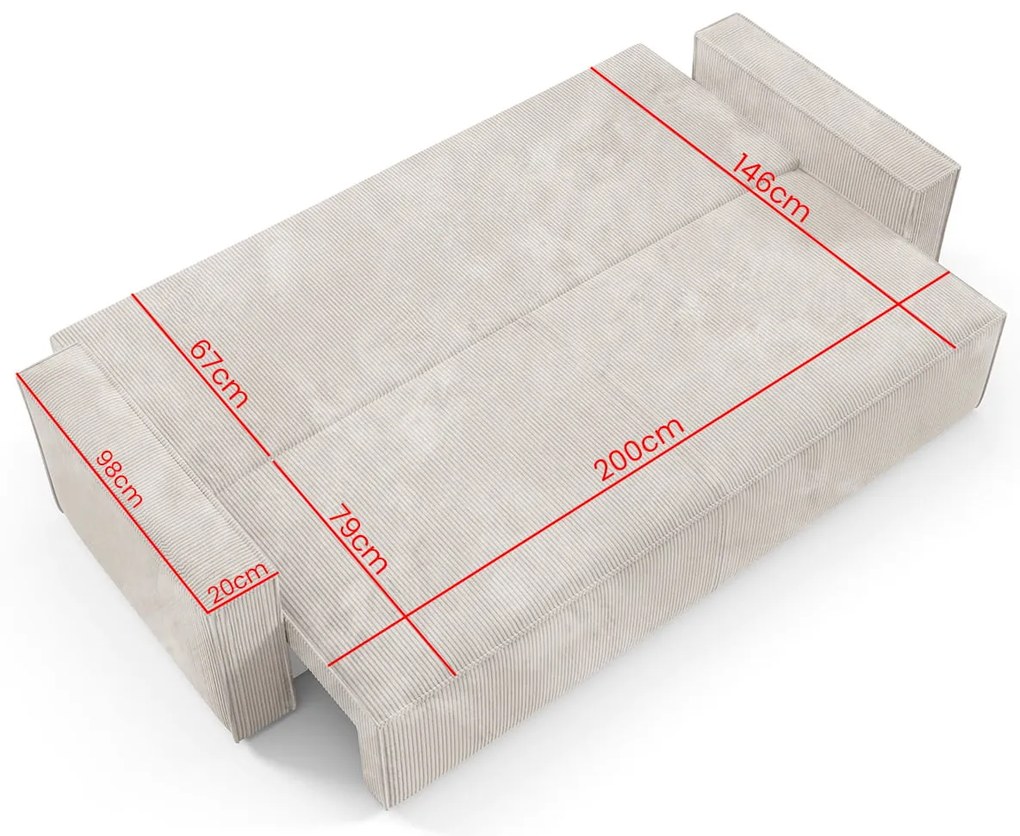 Eka Pohovka BASIC, 240 cm Barva látky: POSO 55 (Světlá šedá)