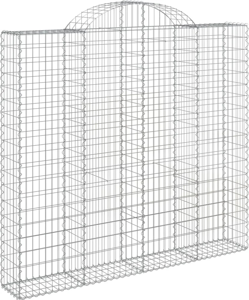 Klenuté gabionové koše 2 ks 200x50x180/200cm pozinkované železo 3146404