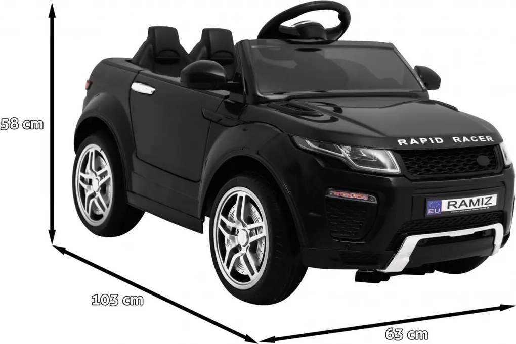 Ramiz Elektrické autíčko Rapid Racer pro děti, černé SUV + dálkové ovládání