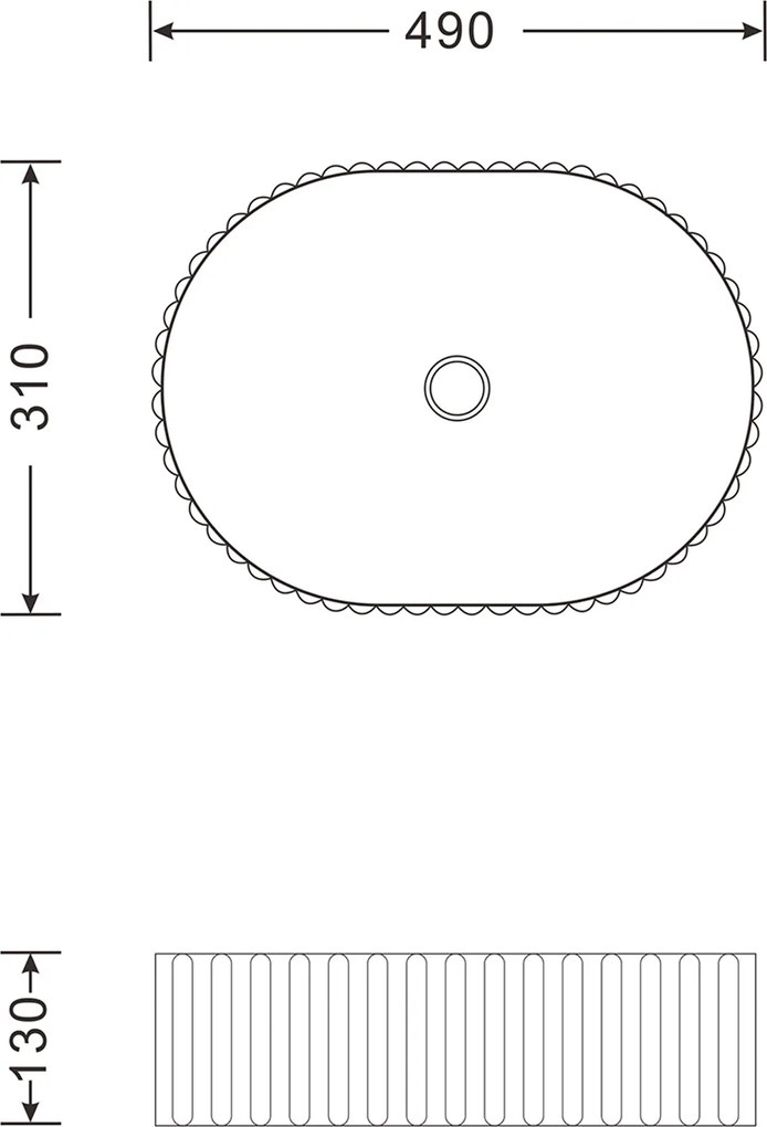 Sapho Picobello keramické umyvadlo na desku 60 x 34 m bílá AR486