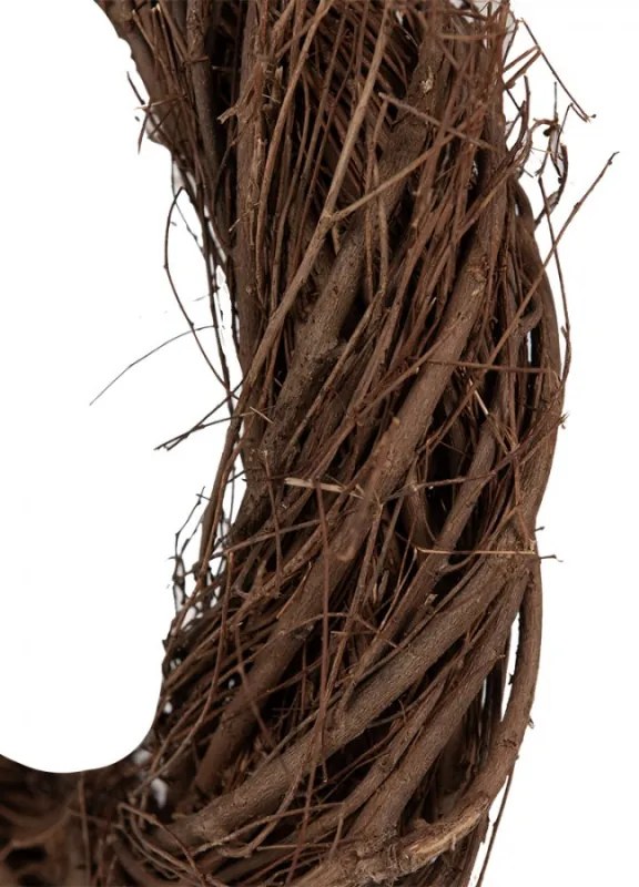 Hnědý proutěný věnec Alex – 40 cm
