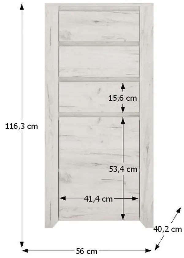 Kondela Komoda typ 35, bílá craft, ANGEL