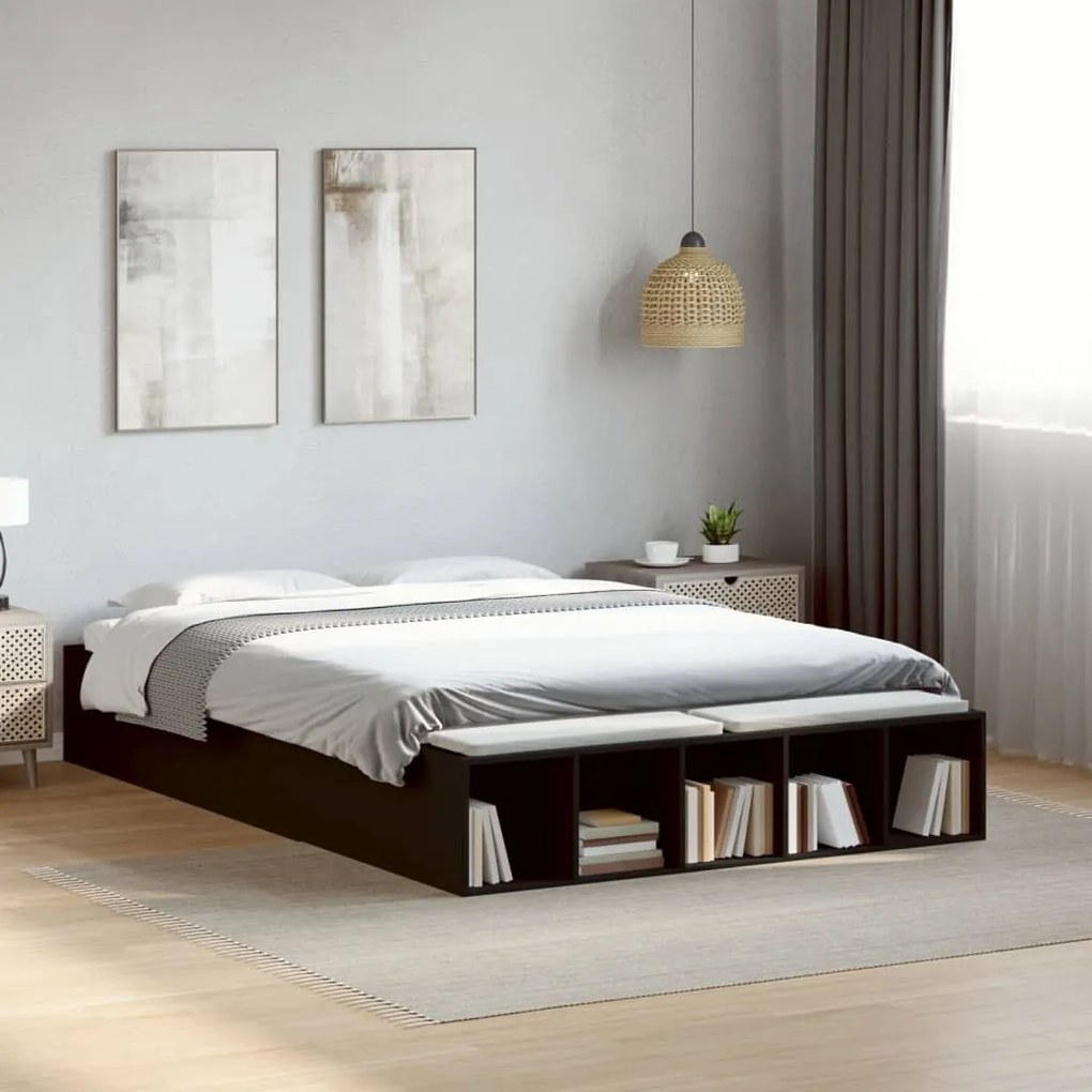 Rám postele betonově šedý 75 x 190 cm kompozitní dřevo