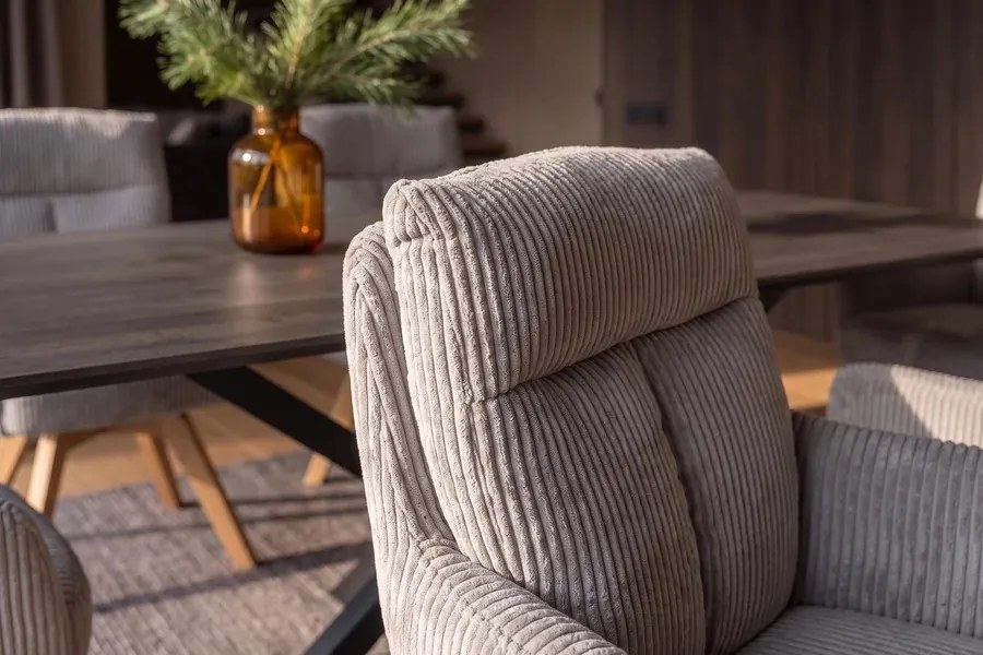 Designová otočná židle Maddison šedo-béžový manšestr