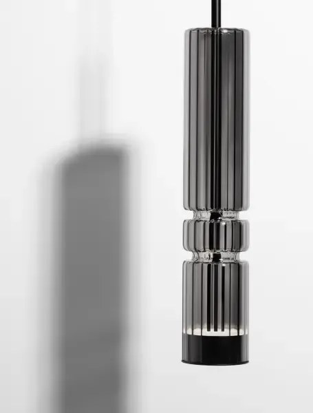 LED černo-šedý moderní lustr Bento 180