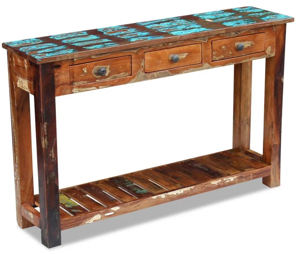 Konzolový stolek - masivní recyklované dřevo | 120x30x76 cm