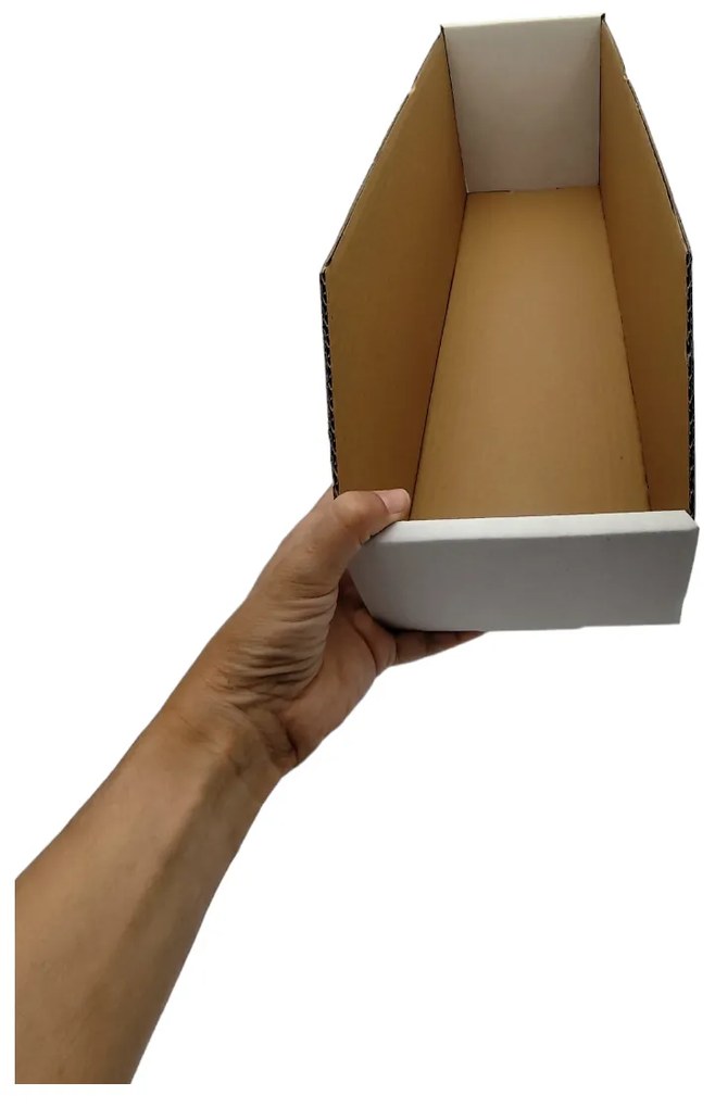 KARTON PAK Úložné boxy na oblečení, organizéry do skříně BÍLÝ KARTON 15 x 47 cm