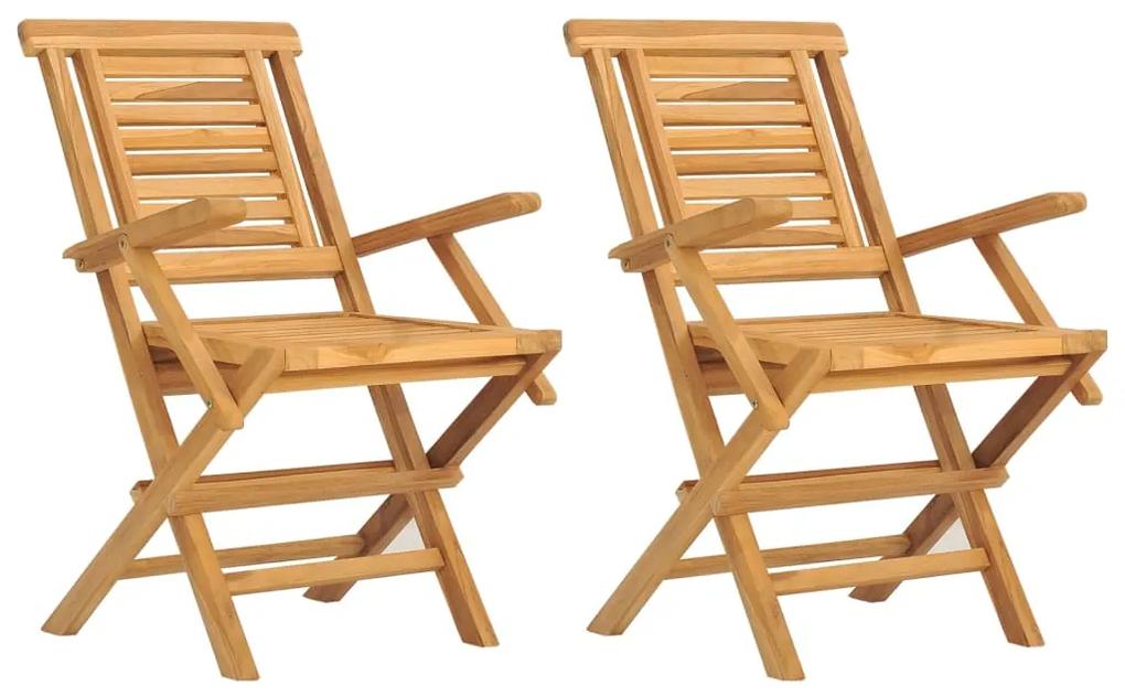 Skládací zahradní židle 2 ks 56x63x90 cm masivní teakové dřevo,  362756