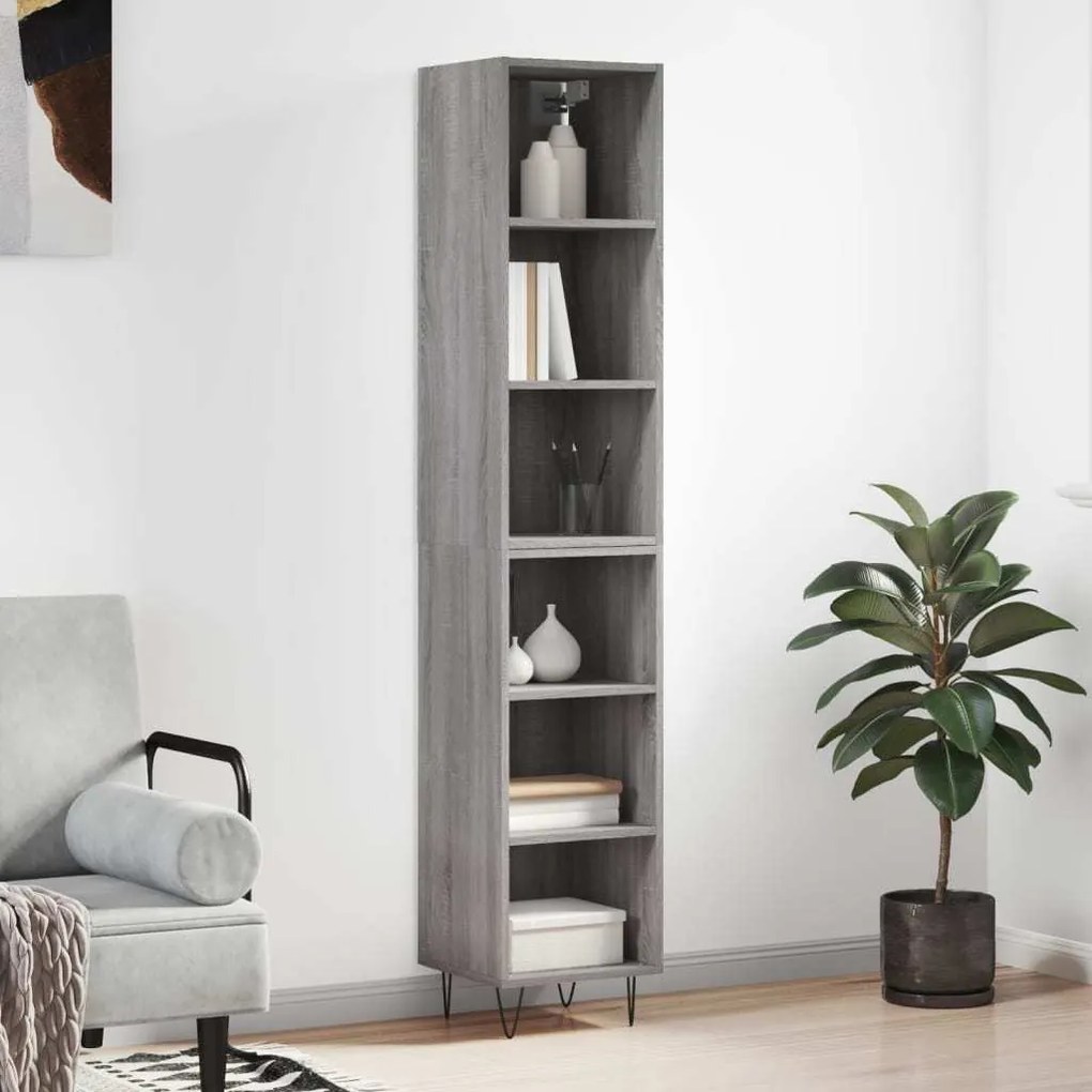 vidaXL Skříň highboard 34,5x32,5x180 cm kompozitní dřevo [3189825] Barva: Betonová šedá