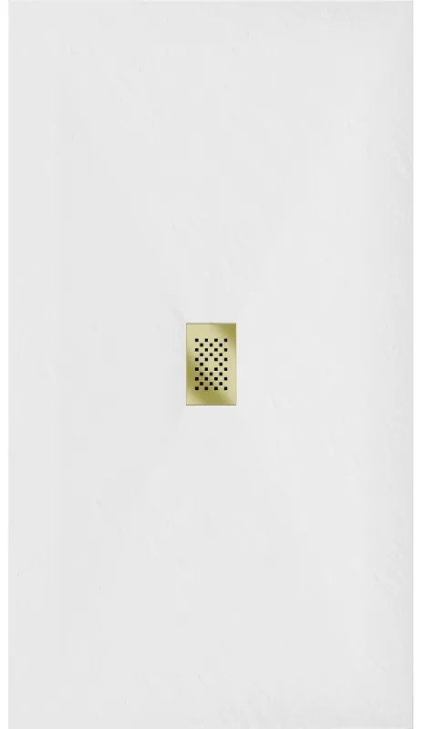 Mexen Hugo, obdélníková sprchová vanička SMC 200 x 100 cm, bílá, zlatá krytka, 42101020-G