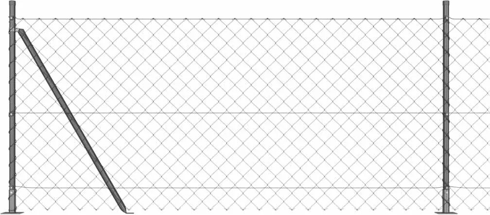 Zábradlí s betonovým základem 10 x 0,8 m Ocel potažená PVC Šedá 3351264