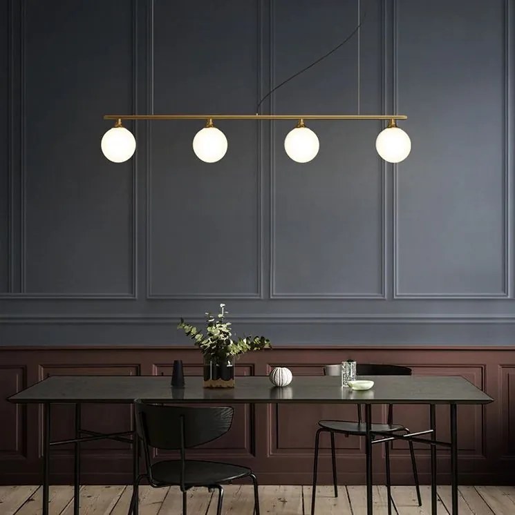 Toolight, Závěsná lampa Zlaté skleněné koule 4ks APP675-4CP, OSW-06200