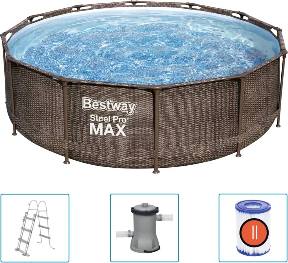 Bestway Bazénový set Steel Pro MAX Deluxe Series kruhový 366 x 100 cm