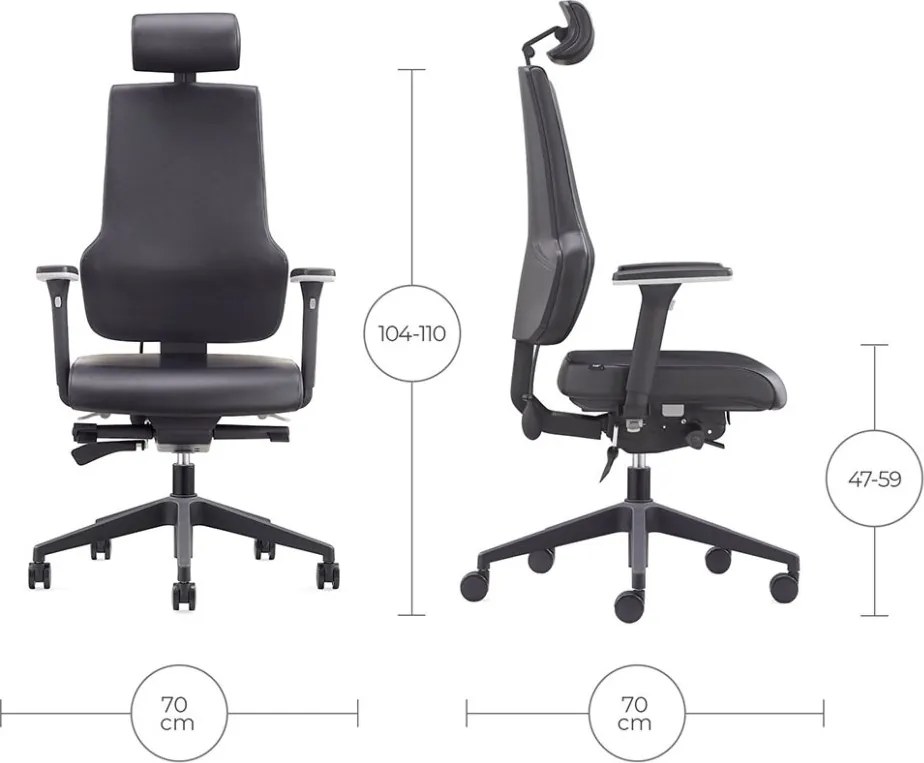Ergonomická kancelářská židle MOSH Elite F – černá