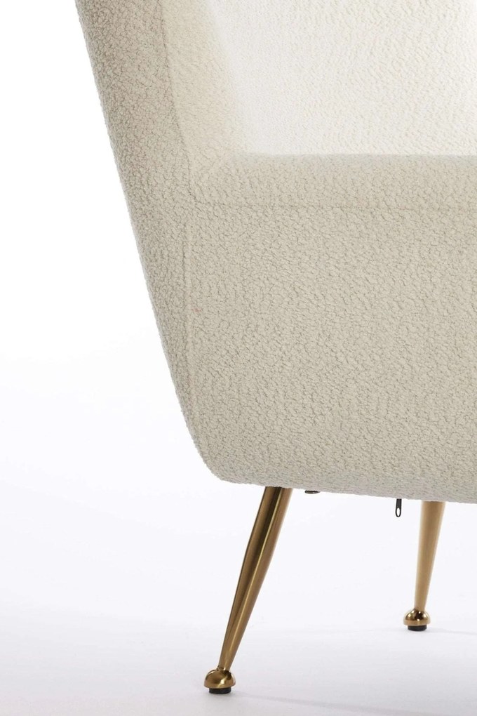 Designové křeslo BOUCLÉ VINSTRA WHITE