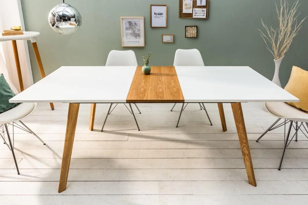 Designový rozkládací stůl Sweden 160-200 cm bílý / dub