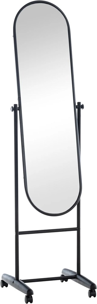 Stojící zrcadlo Nane Oval - 155x40x42 cm - Černá