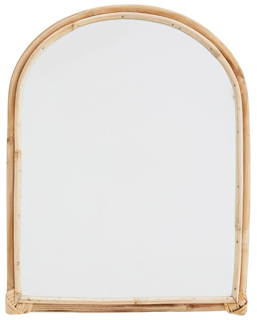 MADAM STOLTZ Nástěnné zrcadlo Oval Bamboo Natural, přírodní barva, sklo