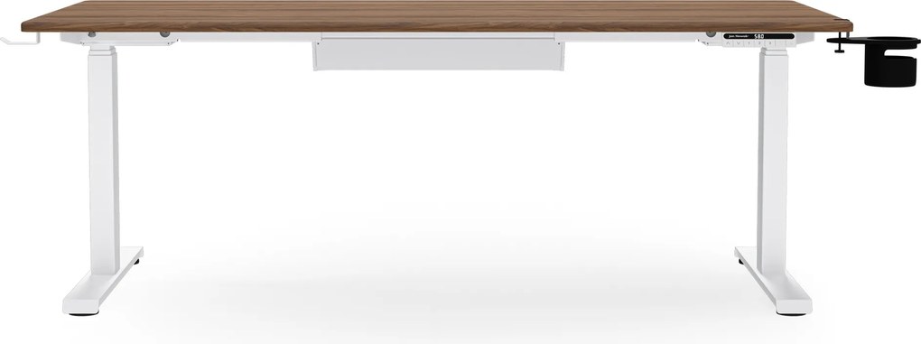 Elektrický stůl s nastavitelnou výškou ergonomický bílý/ořech,1600x800 mm: ARIA