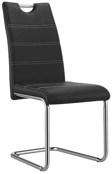 Jídelní židle Deceus, černá ekokůže