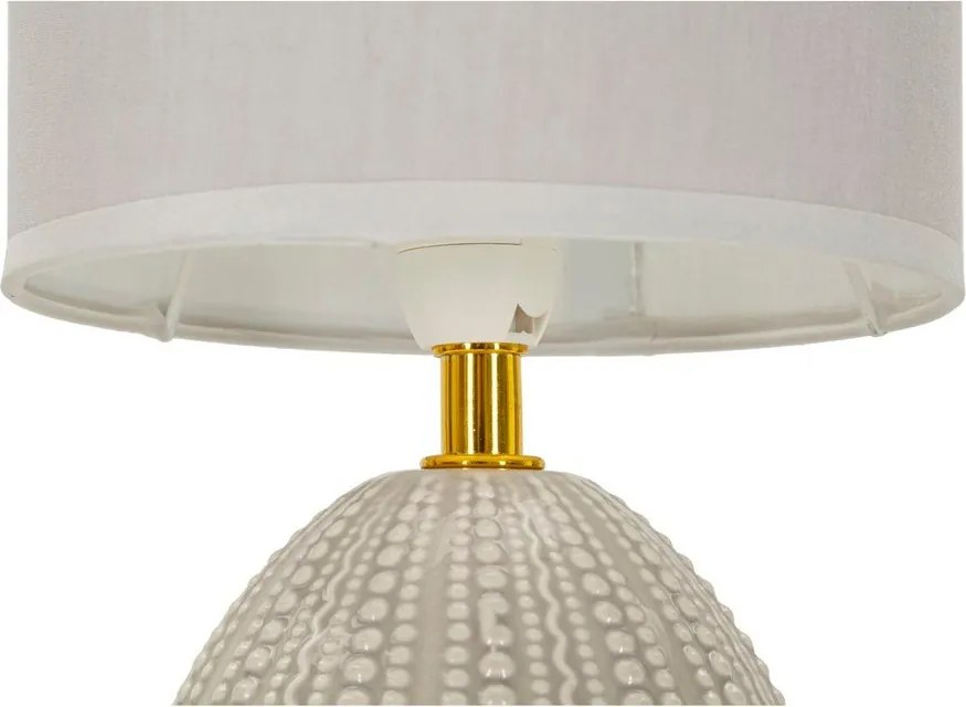 Světle šedá keramická stolní lampa s textilním stínidlem (výška 30,5 cm) Flavi – Mauro Ferretti