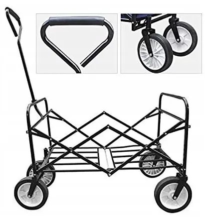 Praktický víceúčelový přepravní vozík v šedé barvě