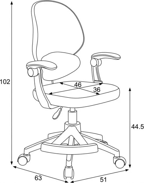 Dětská otočná židle šedá KA-W8008 GREY