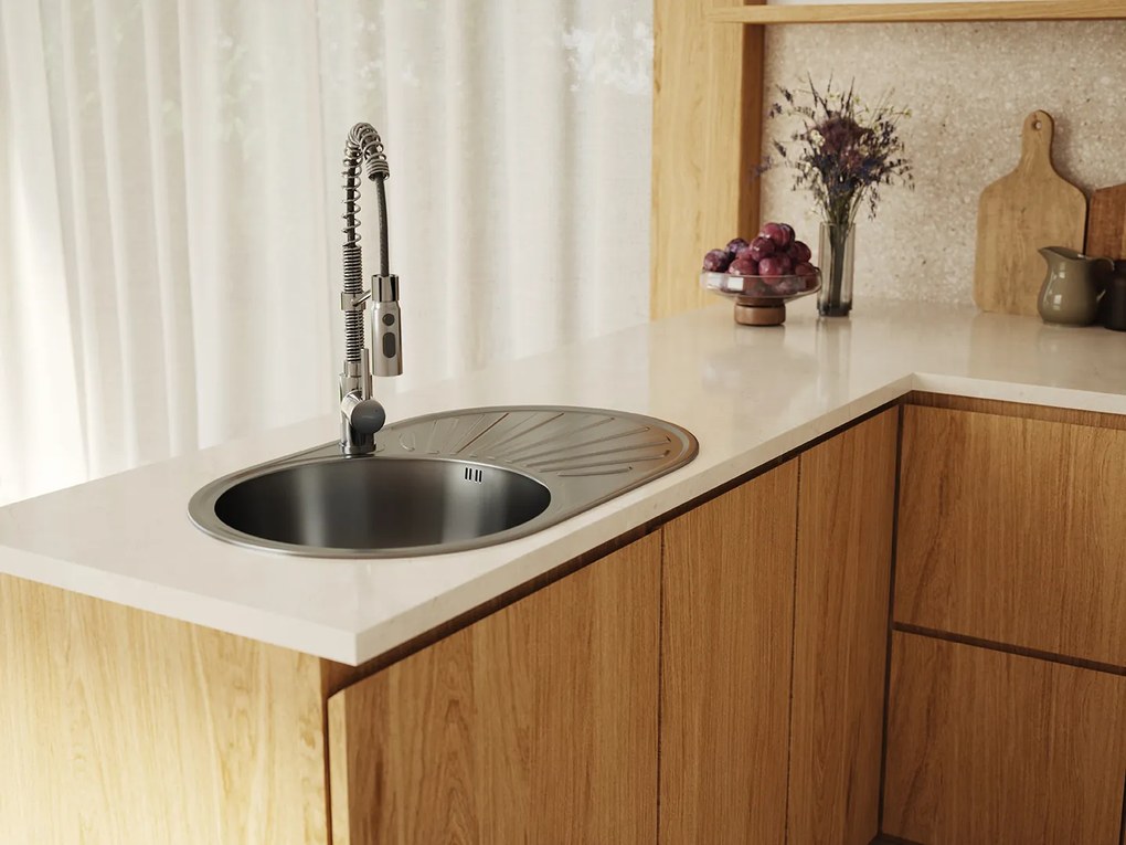 Kuchinox Dřezová baterie Serpen s flexibilním raménkem a 3-funkční sprškou - BKP_06SD, chrom